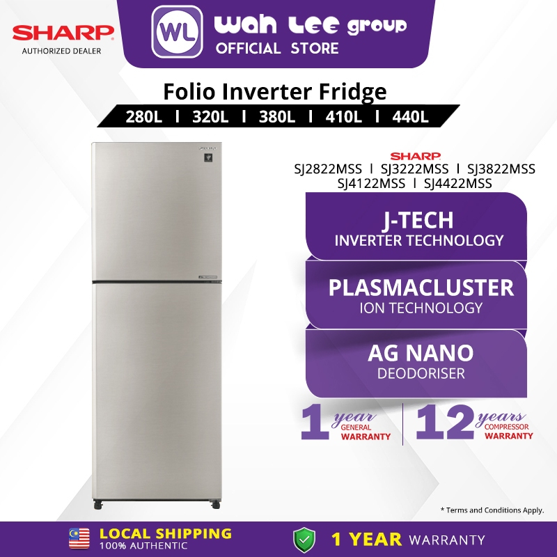 Sharp Refrigerator Folio Inverter Series 2-Door Fridge SJ2822MSS ...