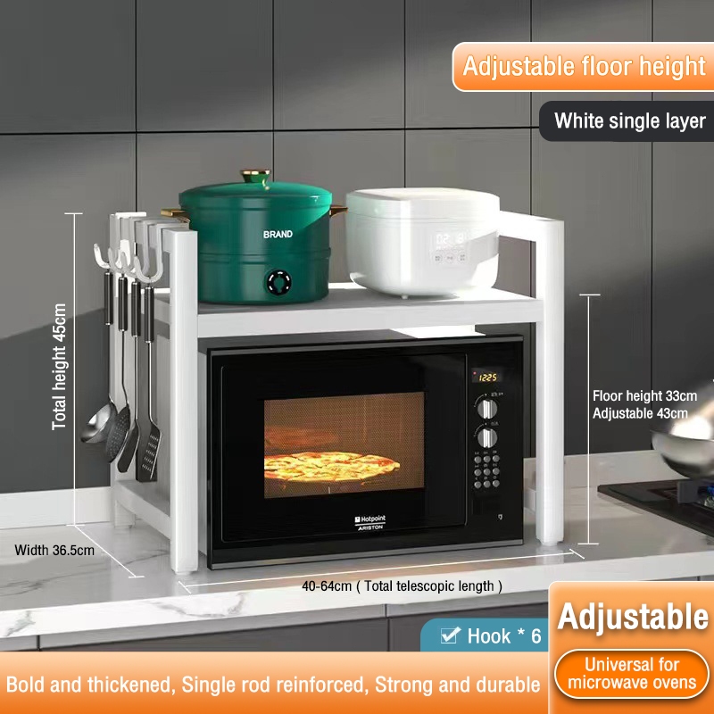 Microwave Rack Oven Rack Rak Dapur Adjustable Retractable Kitchen ...