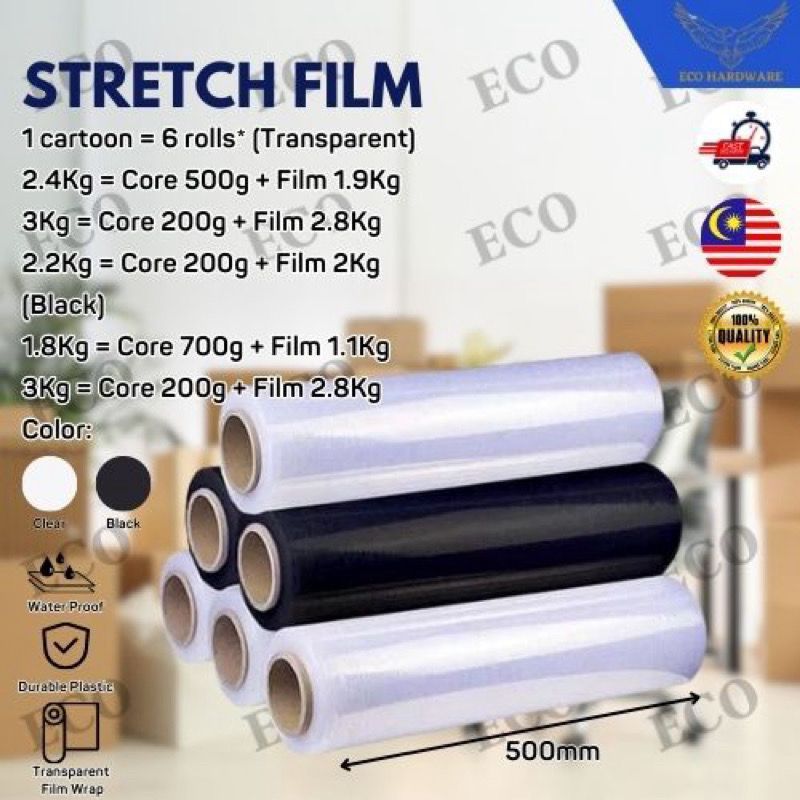 1CTN Wrapper Wrapping Plastic Stretch Film Raping Plastic Wrap Plastik ...