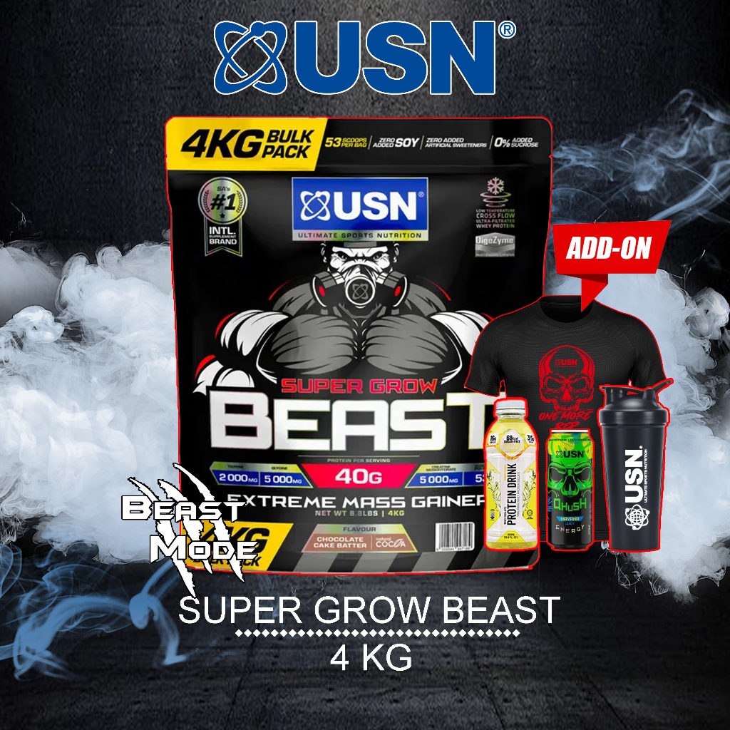 USN Super Grow Beast Extreme Mass Gainer 4 kg | Shopee Malaysia