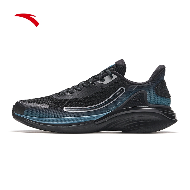 ANTA Men Lightweight CITY Running Shoes - Black/Pitch Blue/Silver ...