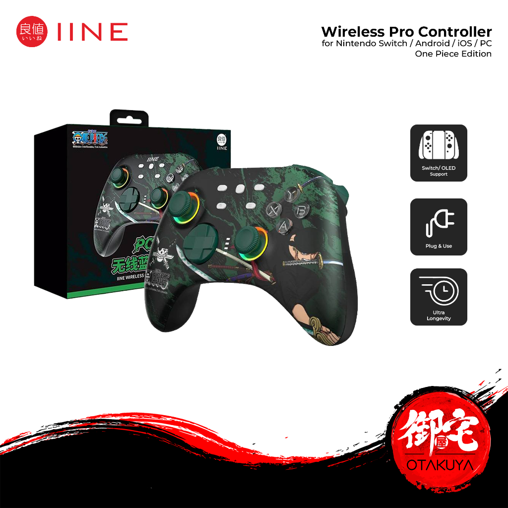 IINE One Piece Zoro Edition Wireless Pro Controller For Nintendo Switch ...