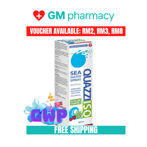 GLENMARK QUAZZI FORTE SEA WATER NASAL SPRAY ISOTONIC ALOE and CHAMOMILE ...