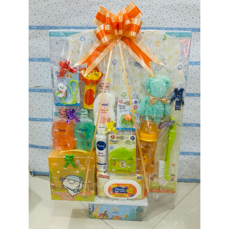 PUREEN NEW BORN BABY SET HAMPER Hamper 14 (FREE GREETING CARD) | Shopee ...