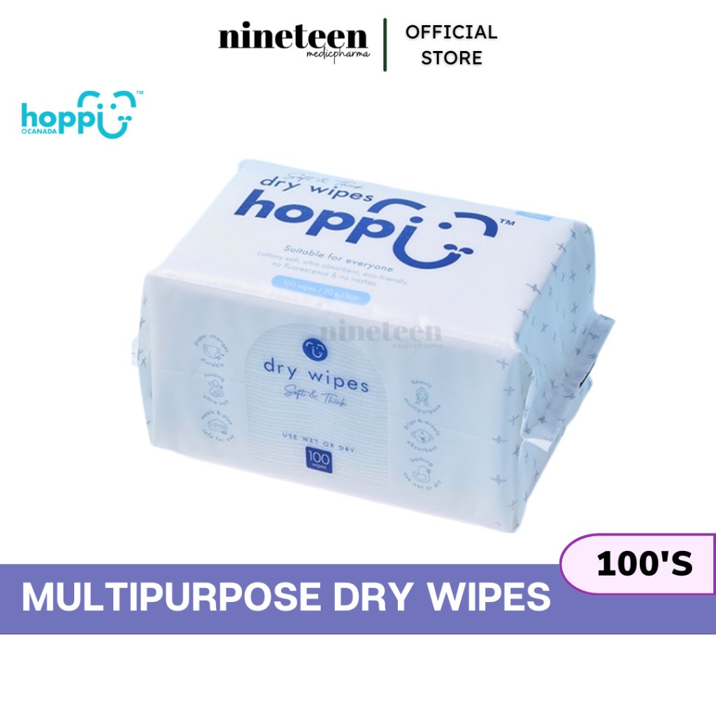 HOPPI Multipurpose Premium Dry & Wet Wipes (100’s) | Shopee Malaysia