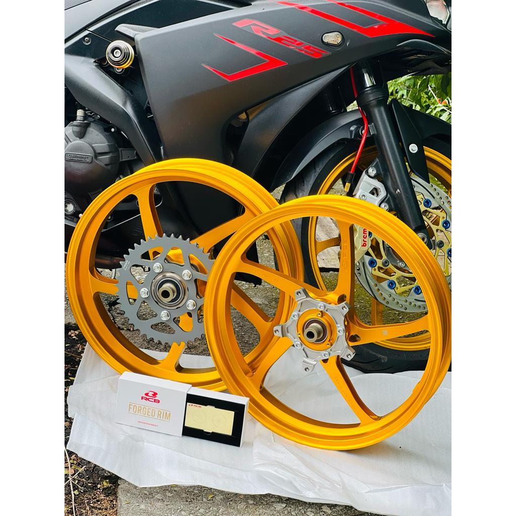 Combo Offer Set!! RCB FG525 Forged Rim For Yamaha R25 V1 V2 V3 MT25 ABS ...