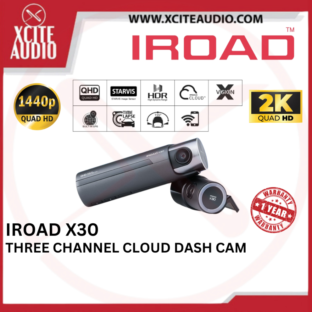IROAD X30 THREE CHANNEL QHD 1440P DASH CAM | Shopee Malaysia