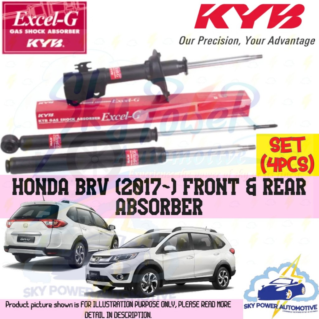 HONDA BRV (2017~) KAYABA (KYB) EXCEL-G GAS SHOCK ABSORBER (FRONT 2PCS + REAR 2PCS = SET 4PCS ...