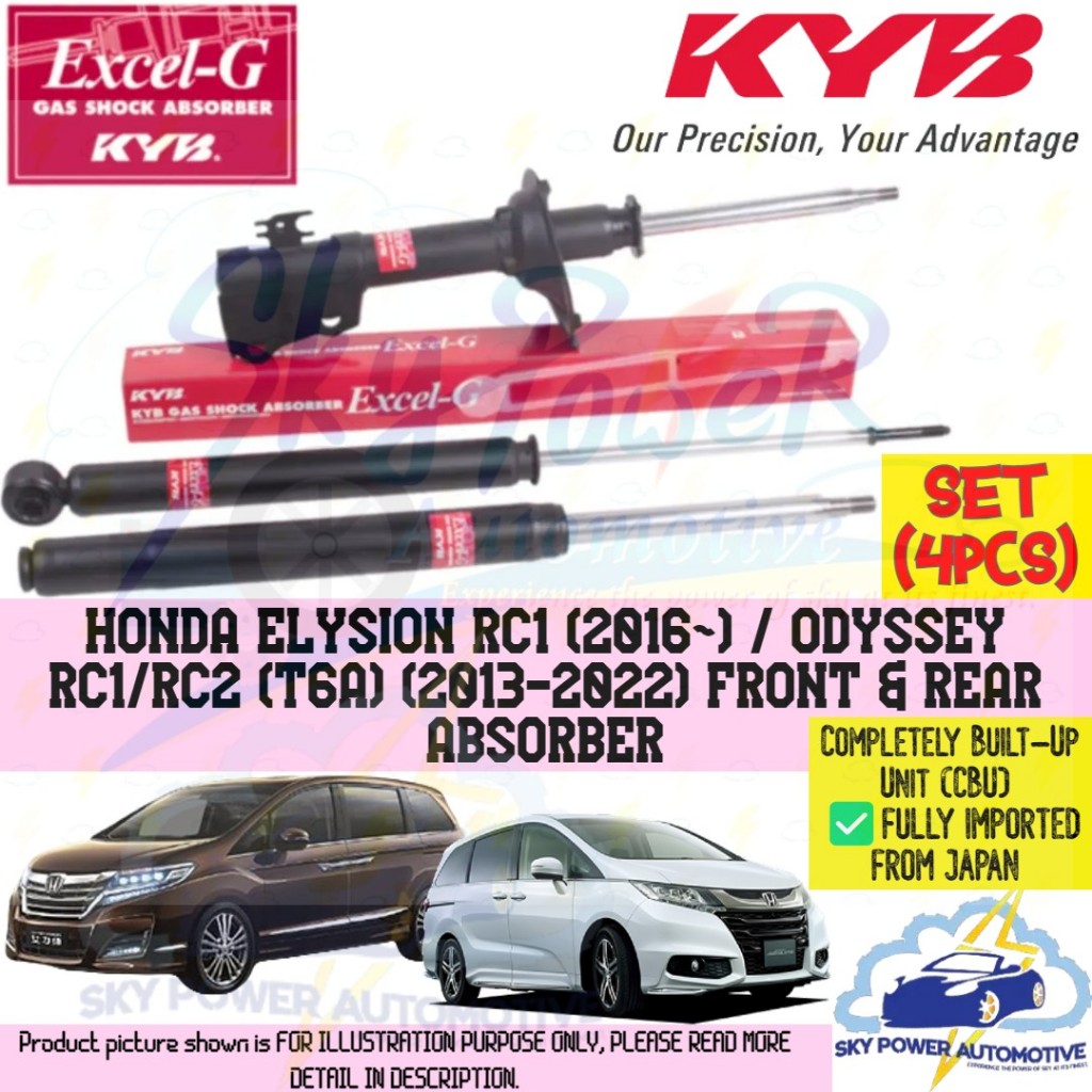 HONDA ELYSION RC1 / ODYSSEY RC1 RC2 T6A KAYABA KYB EXCEL G GAS SHOCK ABSORBER (FRONT 2PCS + REAR ...