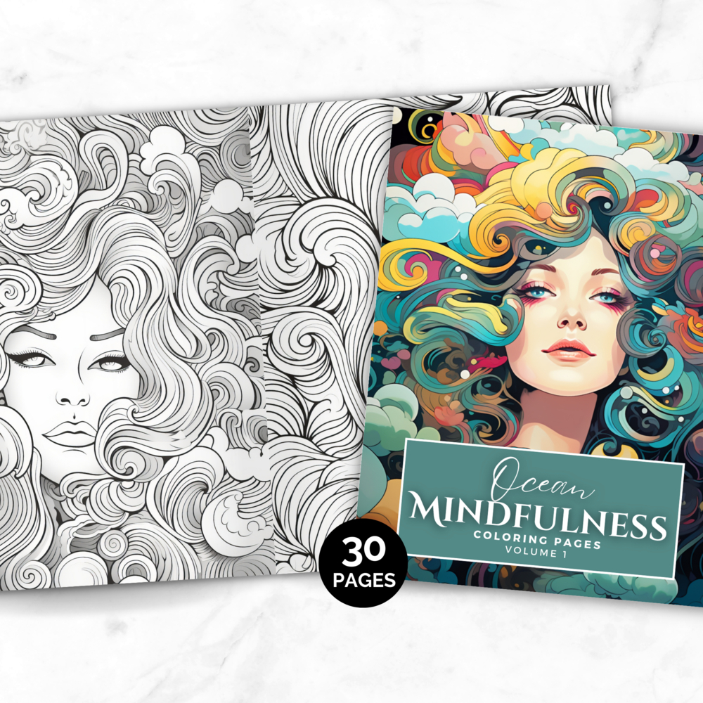 [PDF] Ocean Mindfulness Coloring Pages - Vol 1 | Kids & Adult Coloring ...