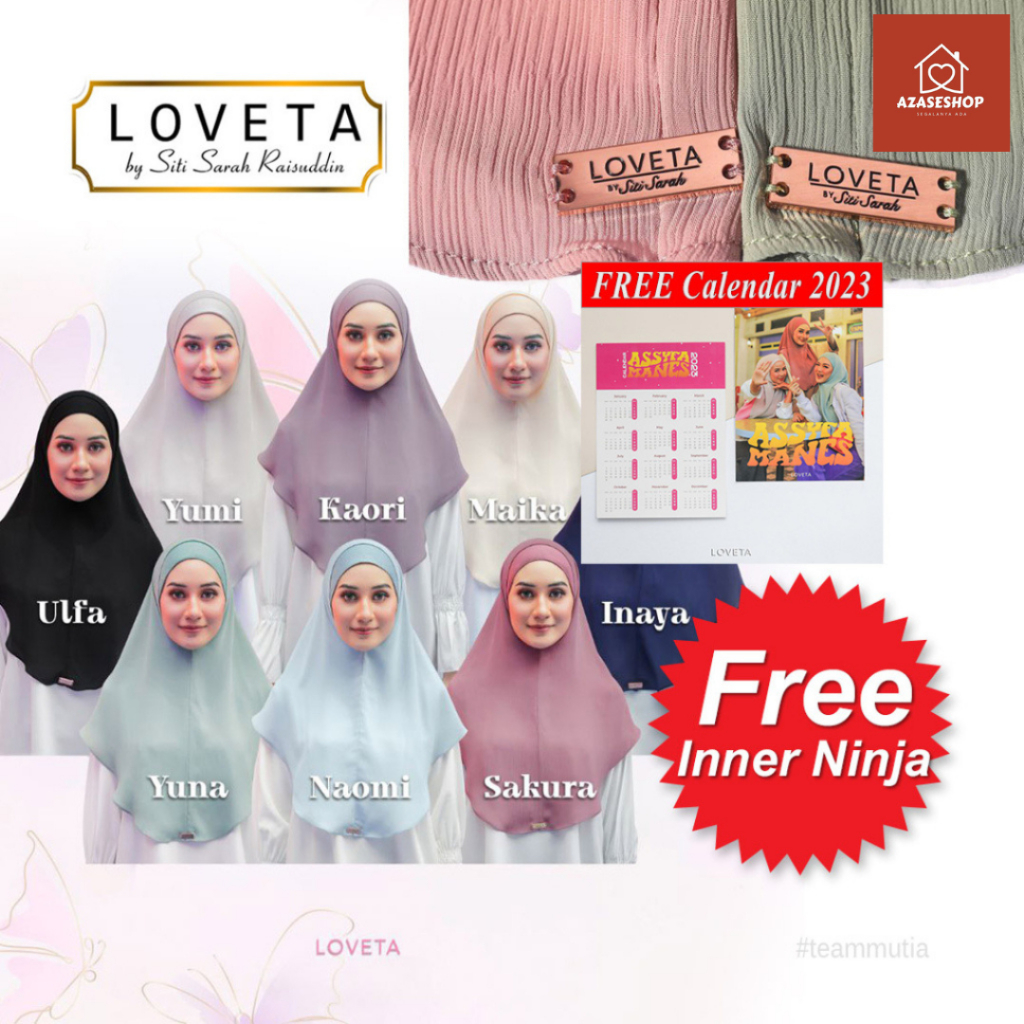 NEW!! BAWAL INSTANT ASSYFA/ARAFAH/AWLIYA SHAWL FREE INNER NECK Loveta ...