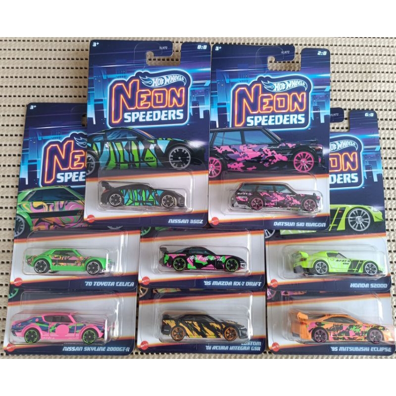 Hot Wheels Neon Theme Series 350Z RX-7 Eclipse S2000 n Others ...