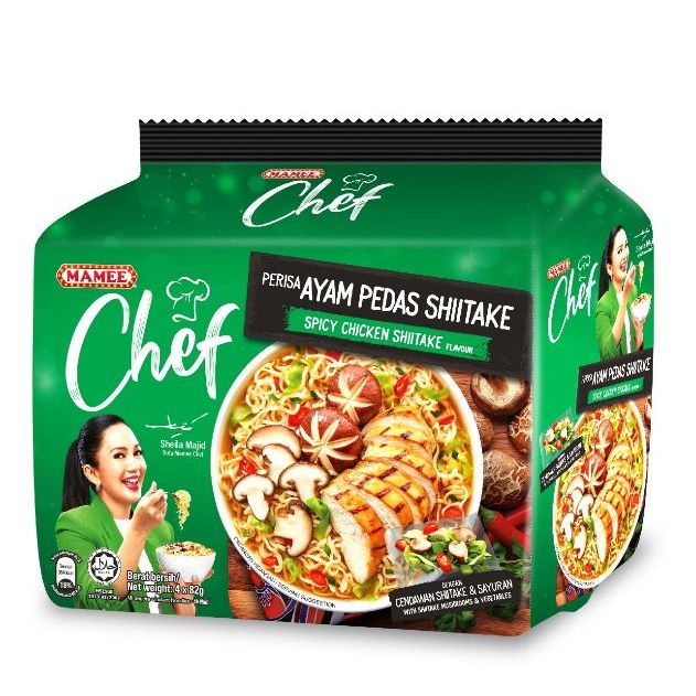 MAMEE CHEF Packs Noodles 4PCS- SPICY CHIC, LAKSA CURRY ,LONTONG ,CREAMY ...