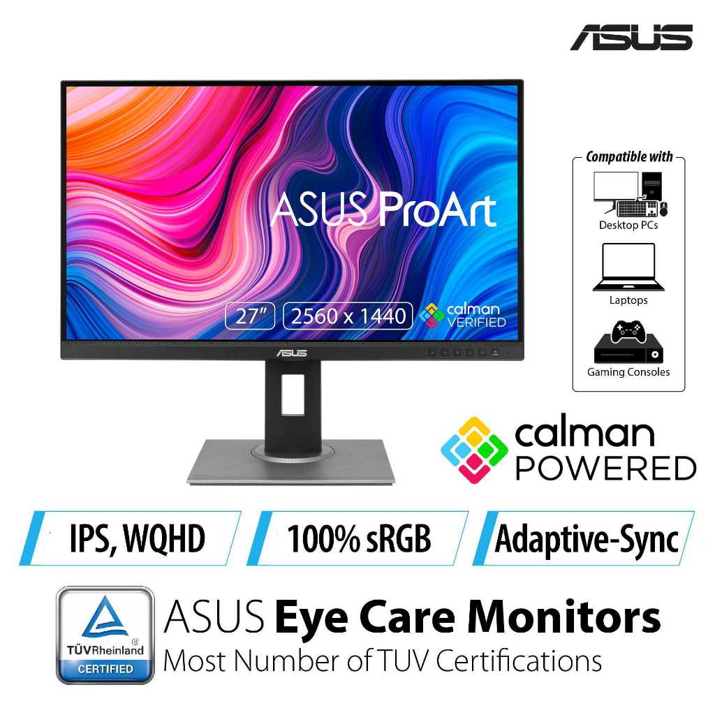 ASUS ProArt 24.1" PA248QV IPS 75Hz / ProArt PA278QV 27"WQHD 2560x1440 ...