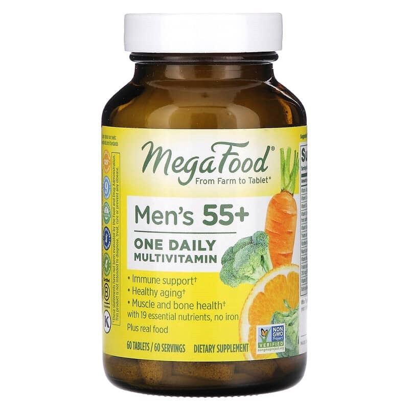 MegaFood, Men's 55+, One Daily Multivitamin, 60 / 90 / 120 Tablets ...