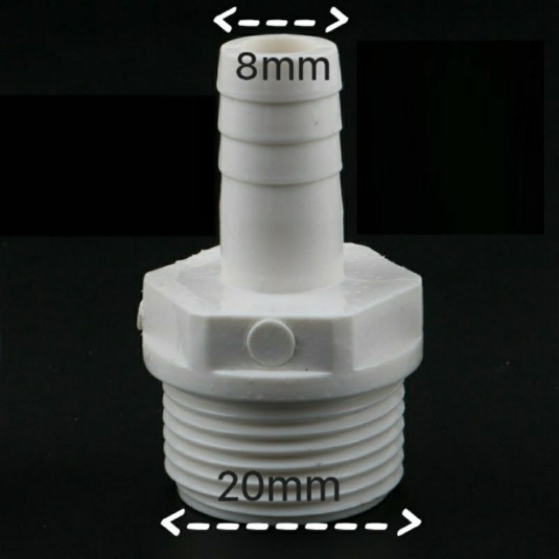 8mm to 12mm & 20mm Thread Straight Connectors for Paip | Shopee Malaysia