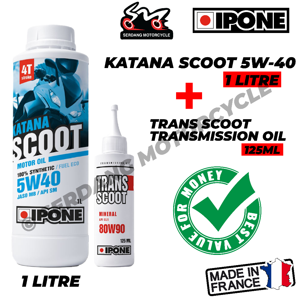 IPONE Katana Scoot Oil 5W40 Fully Scoot 4 Oil 10W40 Gear Oil Trans ...