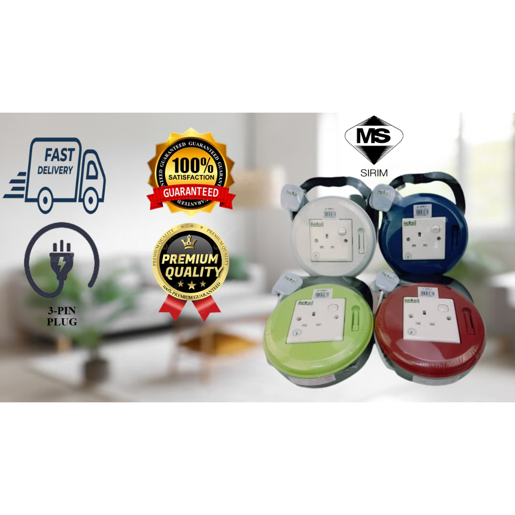 SIRIM EXTENTION BOX ROUND EXTENSION SOCKET WIRE 10 Meter/ SIRIM ...