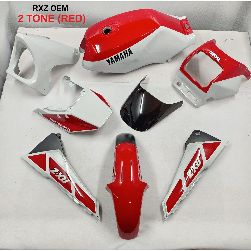YAMAHA RXZ MILI 4TH 2 TONE BODY COVER SET WITH FUEL TANK SIAP STICKER ...