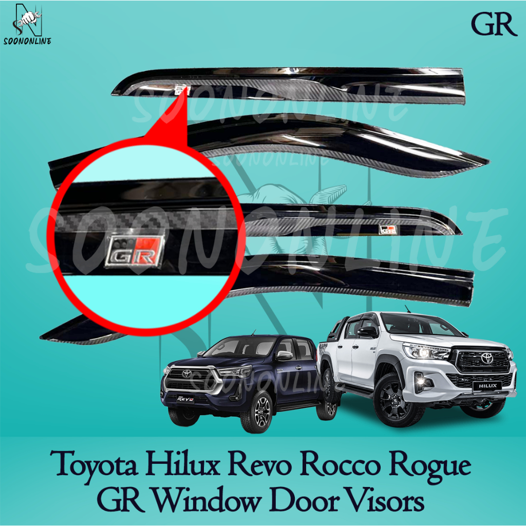 GR Doors Visor Hilux GR Window Doors Visor GR Car Door Visors - Toyota ...