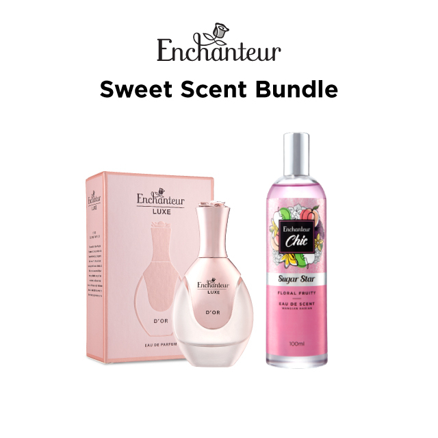 ENCHANTEUR Sweet Scent Bundle - Chic EDS Sugar Star (100ml) + Luxe EDP D'Or (50ml) | Long ...