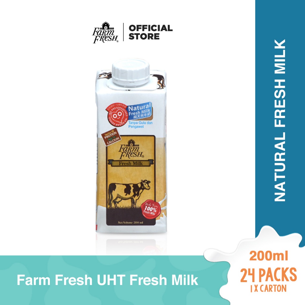 Farm Fresh UHT Fresh Milk 200ml x 24 Packs | Shopee Malaysia