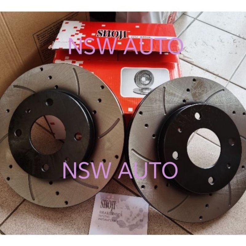 Toyota Estima ACR50 disc rotor cross Drilled and slotted Shoji Japan ...