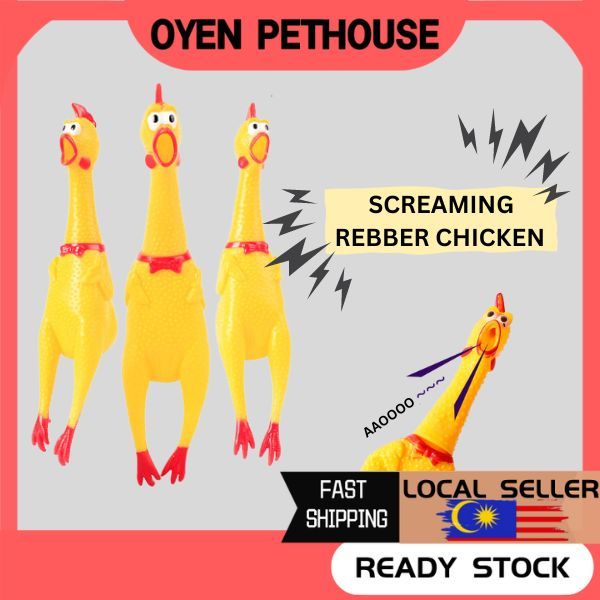 Screaming Chicken Squawking and Squeaky Chicken Toys Decorative Rubber ...