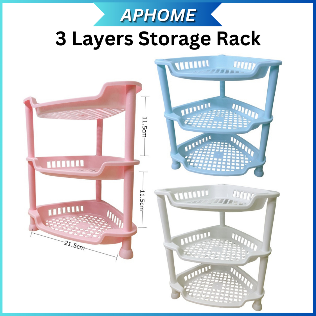 APHOME 3 Layers Household Storage Rack Trolley Tripod Kitchen Sundries ...