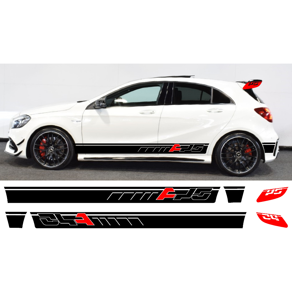 [Ready Stock] AMG A45 Mercedes Benz Door Stripe with Rear Wing Spoiler ...