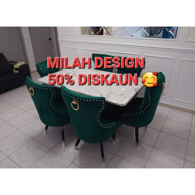 (PRE-ORDER)CHESTERFIELD DINING (DINING TABLE CHAIRS)MILAH DESIGN MEJA ...