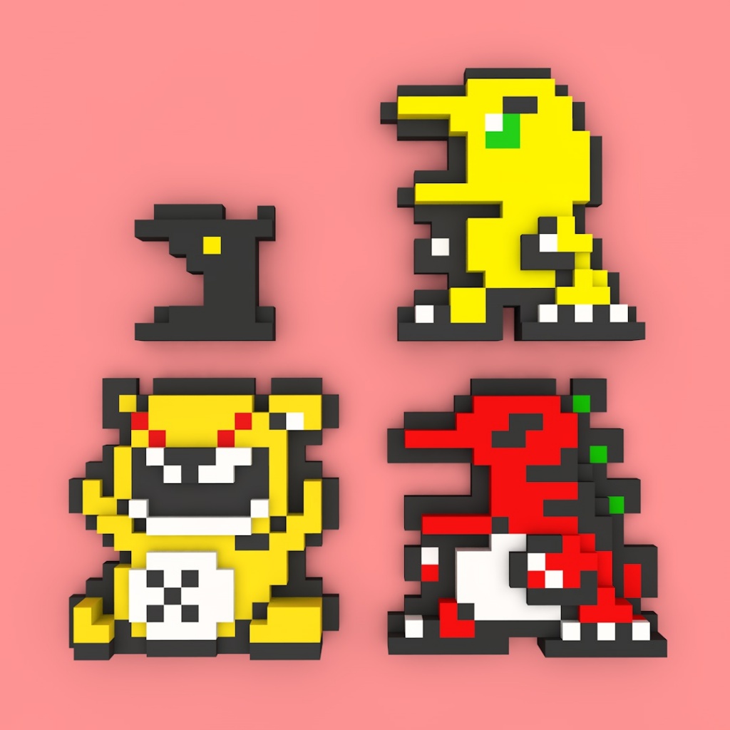 Digimon Digivice Vpet Version 1 Pixel Art Attack Look Colour Figure ...