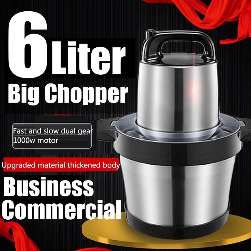 1000W Commercial Electric Stainless Steel Multi-Function Chopper 6L ...