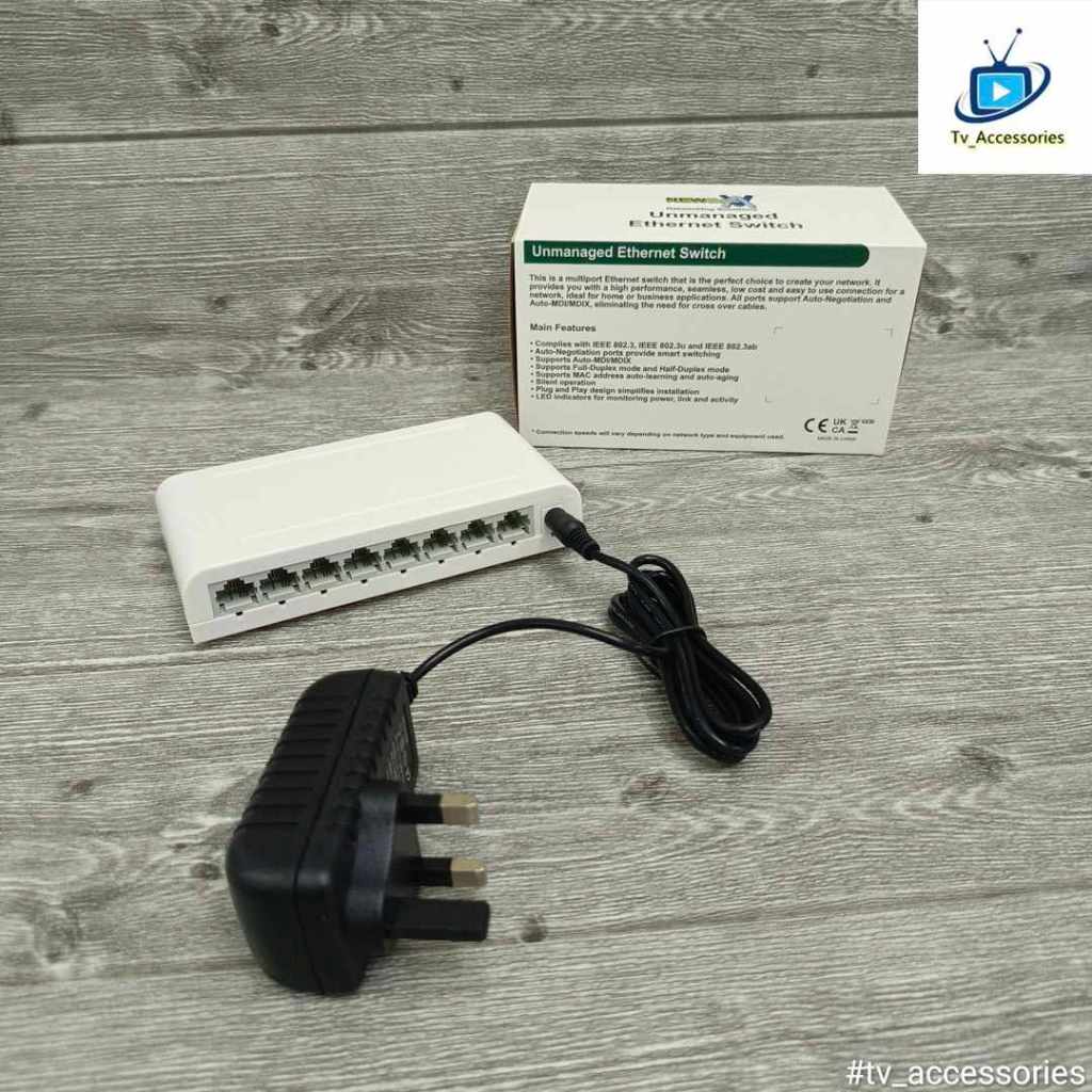8 port ethernet switch lan cable cat6 / cat5 network cable splitter ...