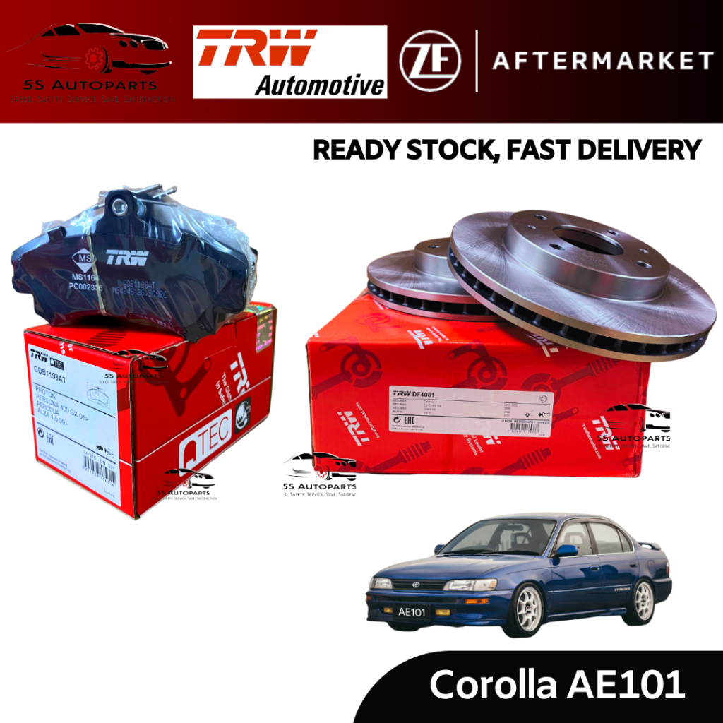 TRW Toyota Corolla AE101 / AE111 (Front/Depan) Disc Rotor - 238MM (2 ...