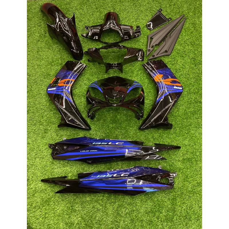 COVERSET LC V1 BLACK STRIPE BLUE OREN STICKER TANAM HLY ORIGINAL ...