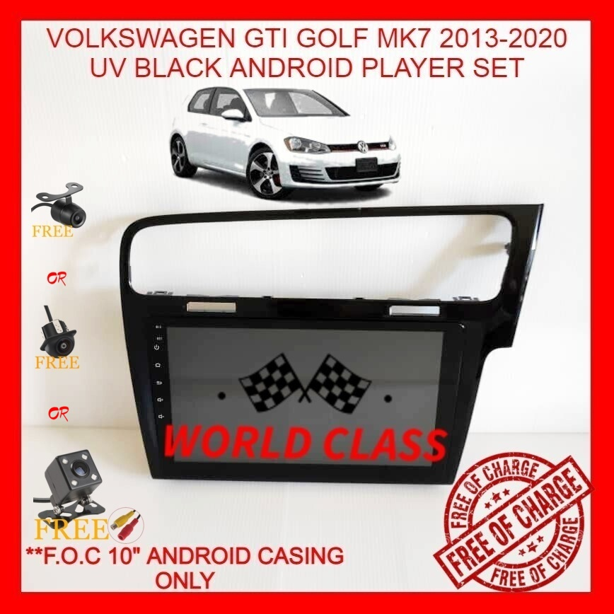 VOLKSWAGEN GTI GOLF MK7 2013-2020 UV BLACK 10" ANDROID IPS PLAYER 2.5D ...