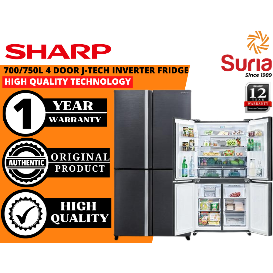 (Free Delivery Kedah,Penang & Perlis)Sharp 700L/750L 4 Door J-Tech ...