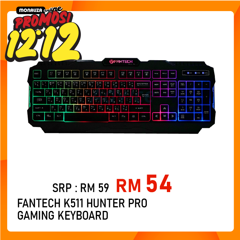 [ PROMOSI 12.12 ] Fantech Gaming Keyboard K511 Hunter Pro | Shopee Malaysia