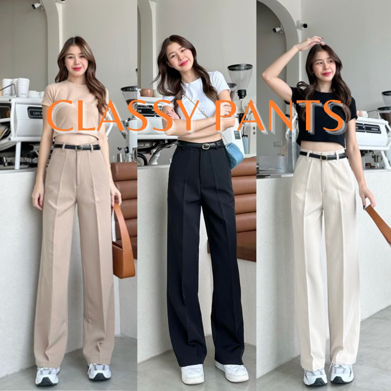Classy Pants High Waist Pants [𝗥𝗘𝗔𝗗𝗬 𝗦𝗧𝗢𝗖𝗞]🔥 | Shopee Malaysia