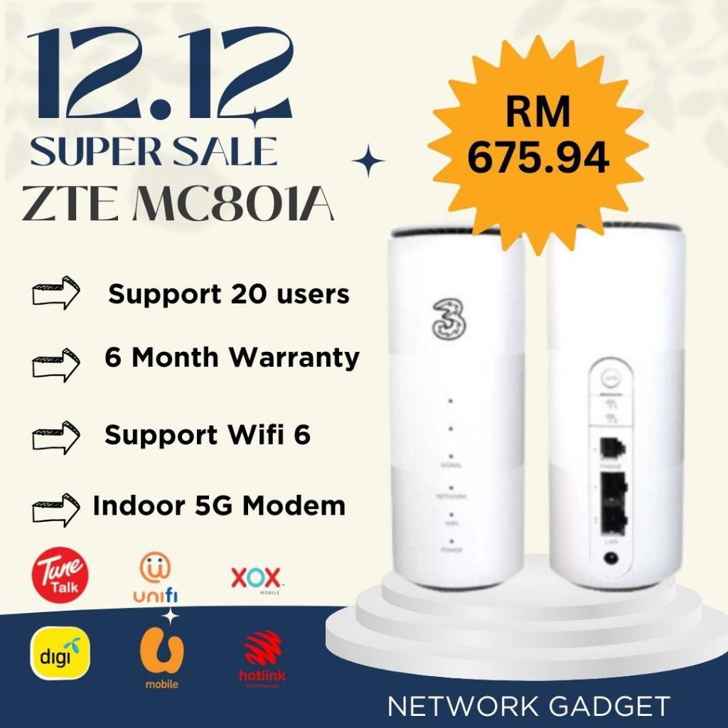 ZTE MC801A 5G 3.8Gbps 4G+ LTE CAT20 Unlocked Wireless Gateway Modem ...