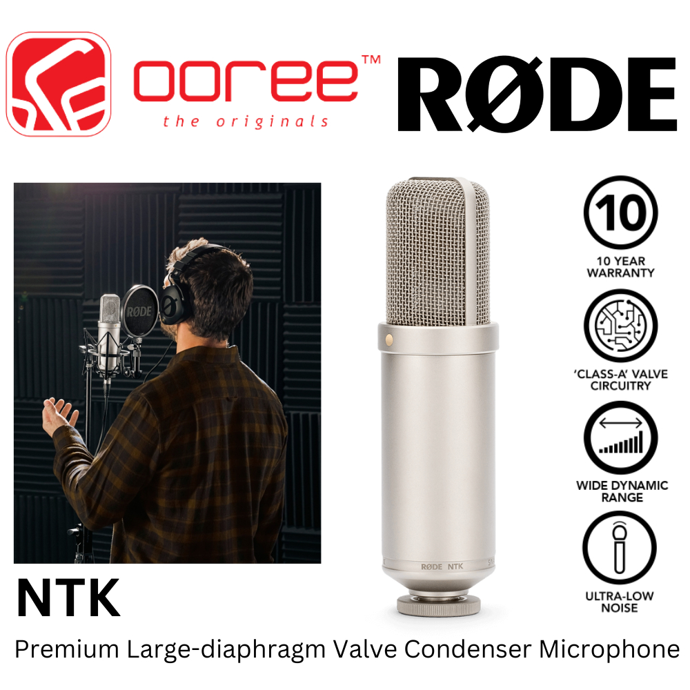 RODE NTK PREMIUM LARGE-DIAPHGRAM VALVE CONDENSER MICROPHONE WITH ULTRA-LOW NOISE AND 'CLASS-A ...