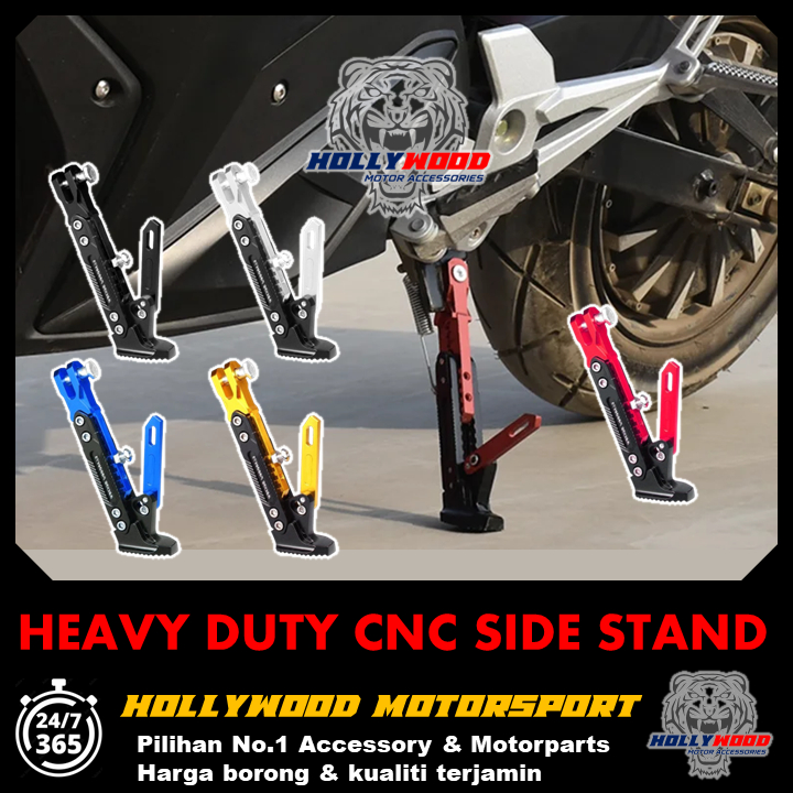 UNIVERSAL SIDE STAND KICK STAND HEAVY DUTY CNC ALLOY ADJUSTABLE PREMIUM ...