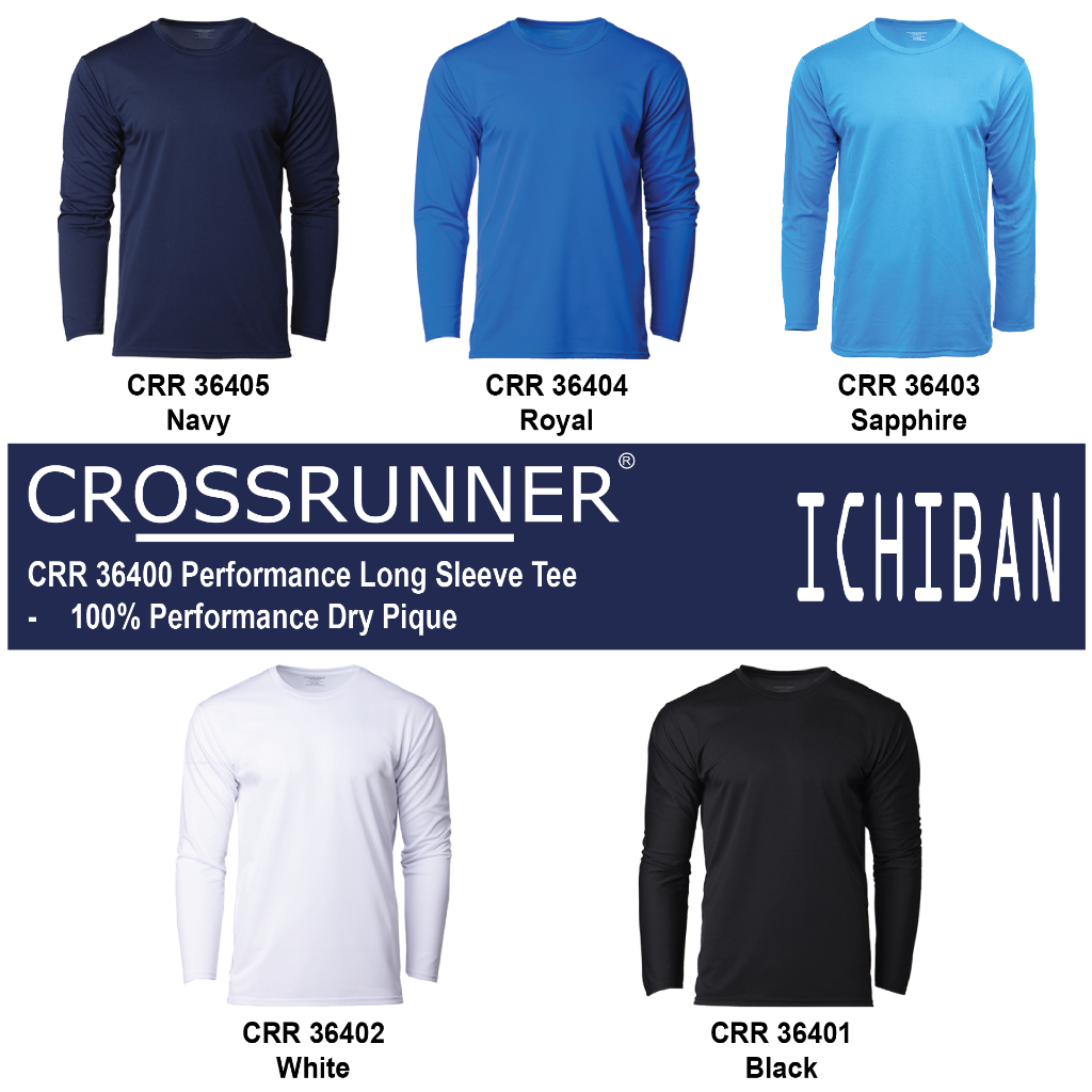 Dri Fit Long Sleeve T Shirt | Crossrunner Unisex Microfiber Performance ...