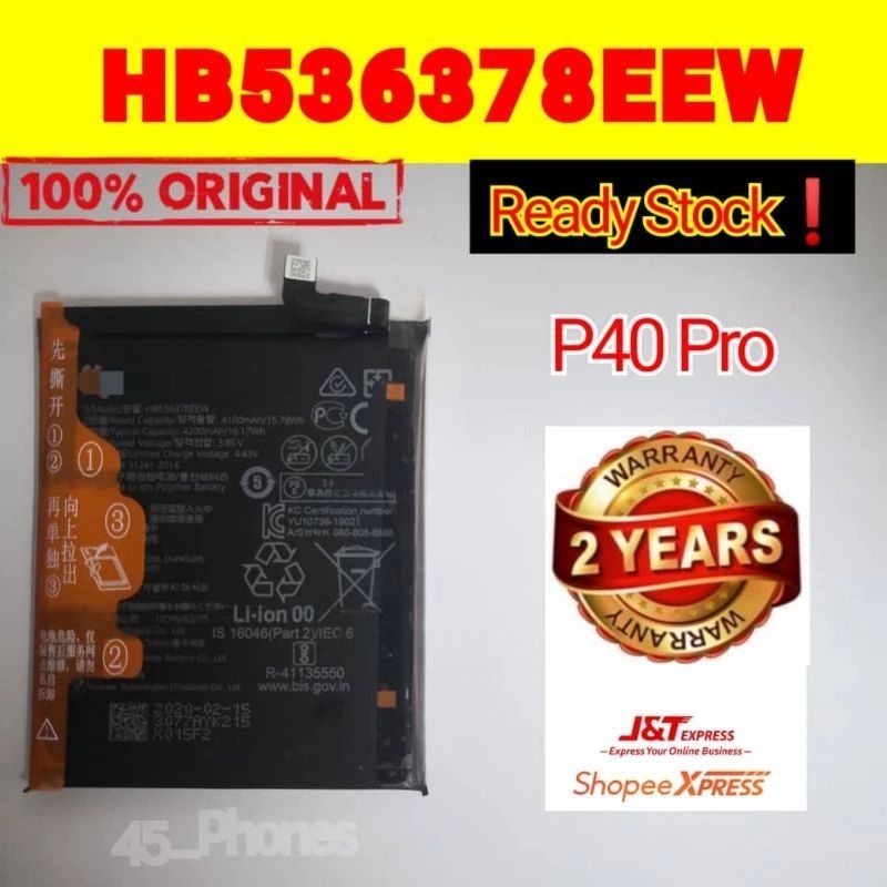 (MobilePartOnline45) HW P40 Pro Battery (HB536378EEW) | Shopee Malaysia
