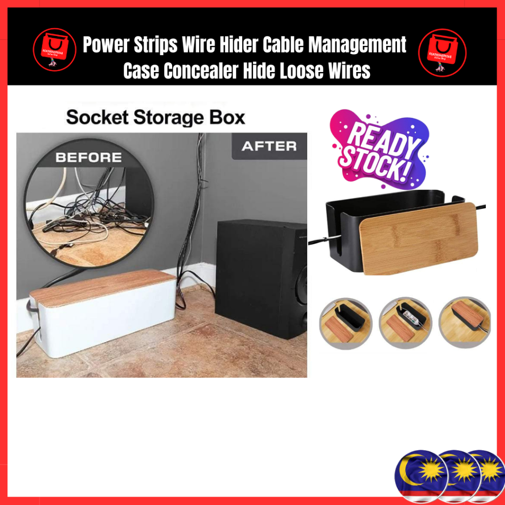 Power Strips Wire Hider Cable Management Case Concealer Hide Loose ...