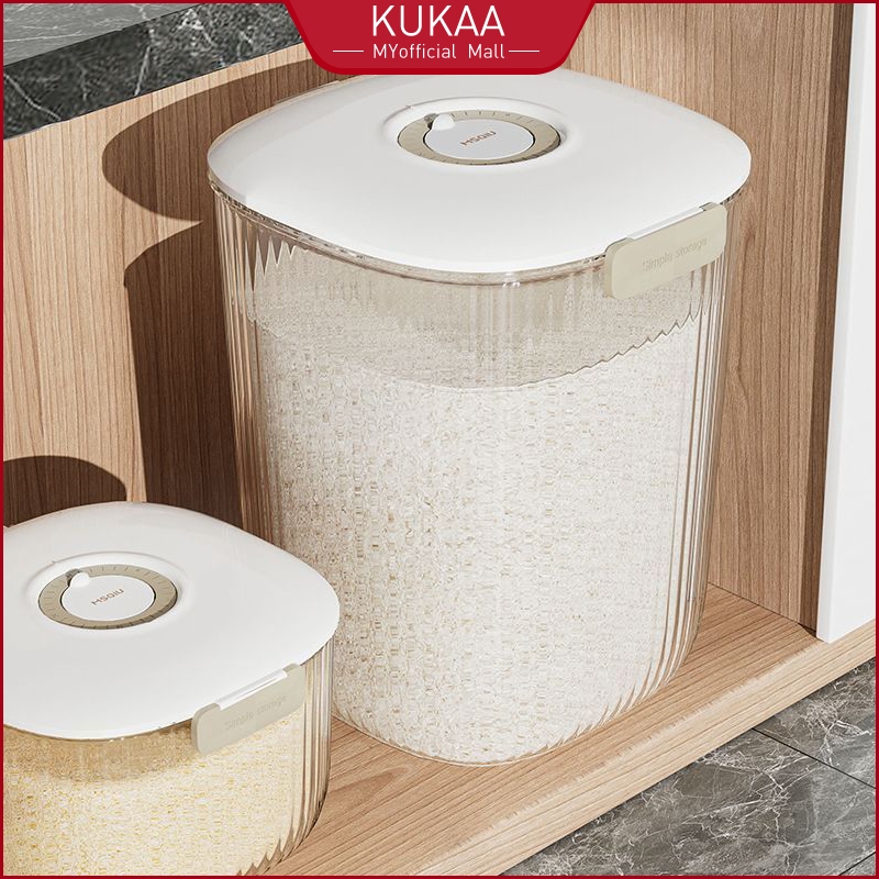 Kukaa 5kg/10kg Rice Storage Box With Measuring Cup Insect-proof ...