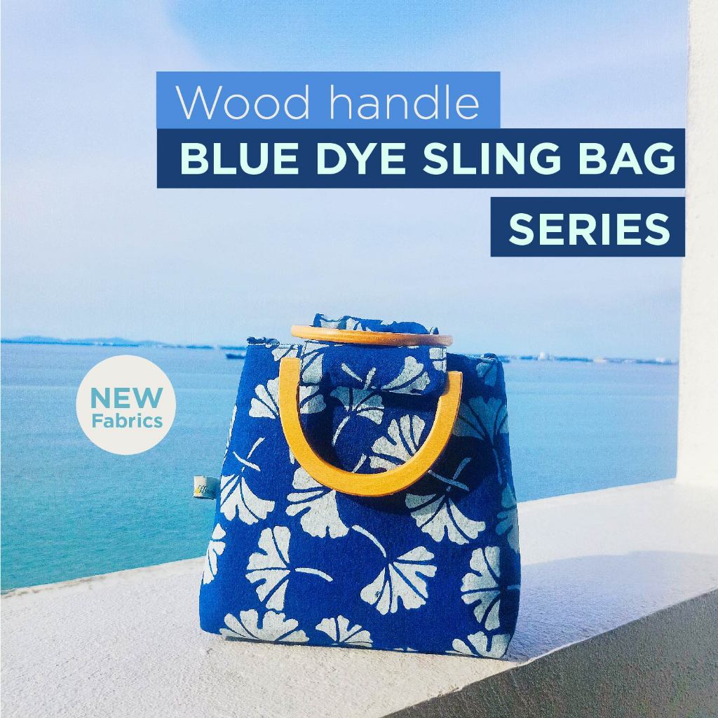 Handmade blue dye | Sling bag or Wood handle bag | 手工藍染布｜側背小包或手提包 | Beg ...