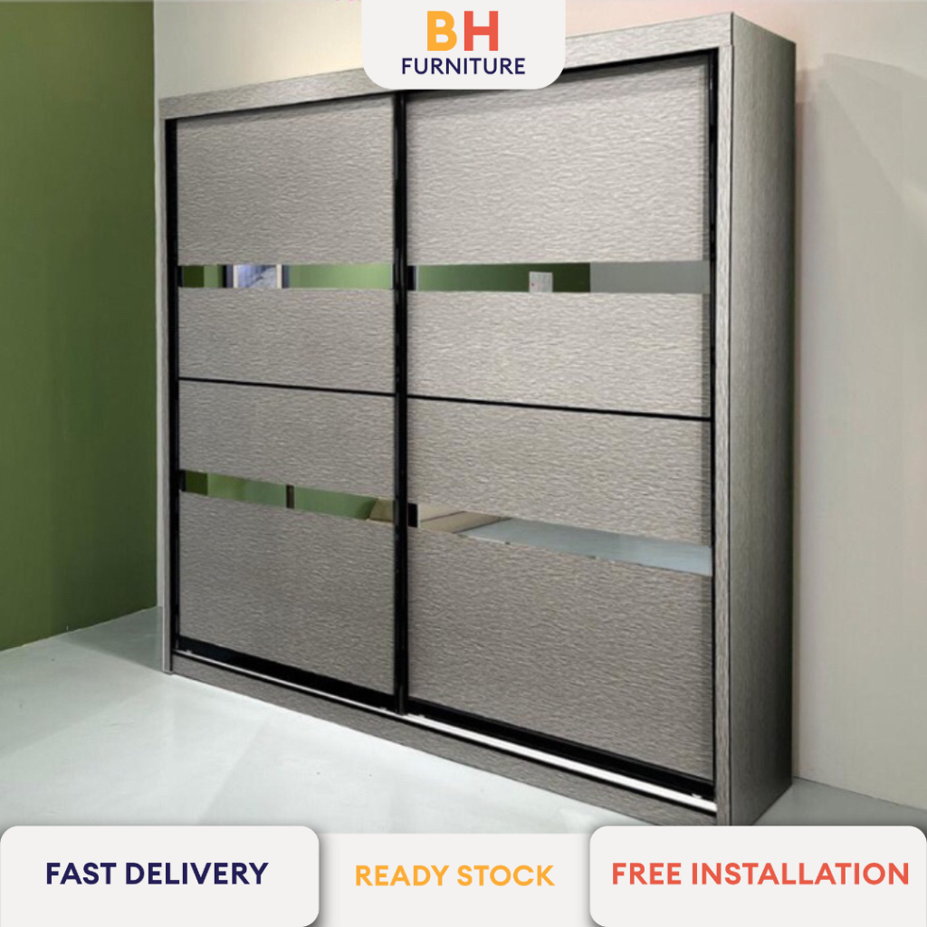 FREE INSTALLATION Almari Baju /Wardrobe Sliding Door /8ft x 8ft 8x8 ...