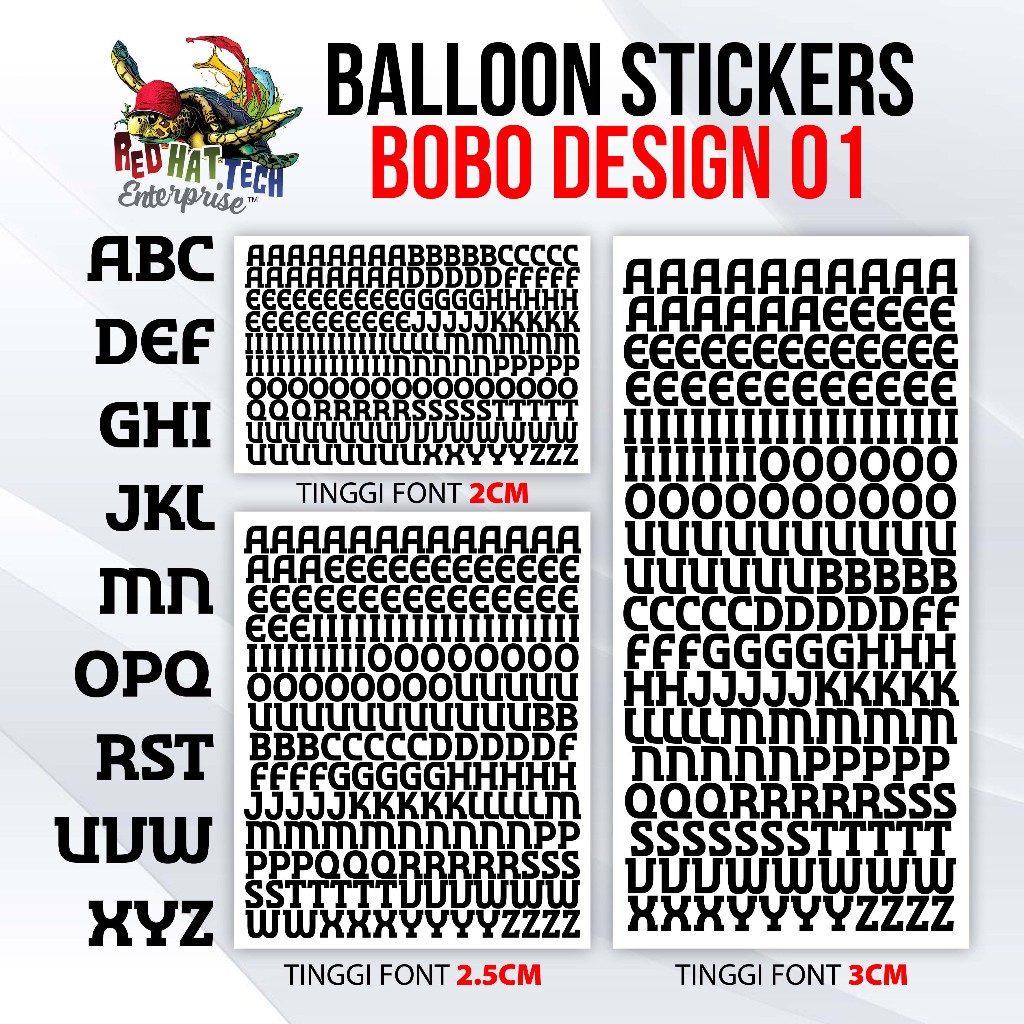 [BOBO] ABC @ HURUF @ALPHABET @LETTERS 01 - STICKER BALLOONS SURPRISE ...